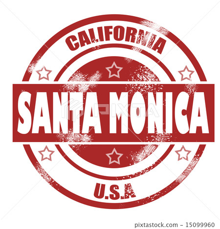 Santa Monica Stamp - Stock Illustration [15099960] - PIXTA