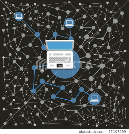 Abstract scheme of modern computer network - Stock Illustration ...