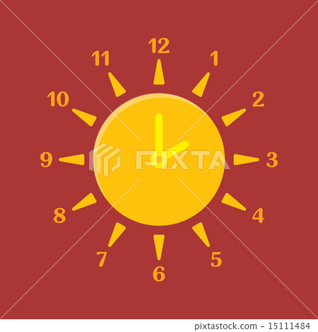 Combined clock and sun. Summer time concept. - Stock Illustration ...