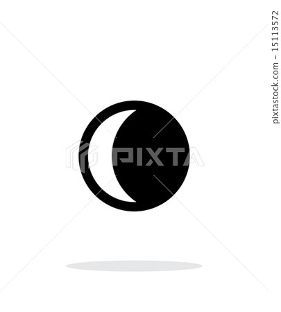 Waning crescent moon simple icon on white... - Stock Illustration ...