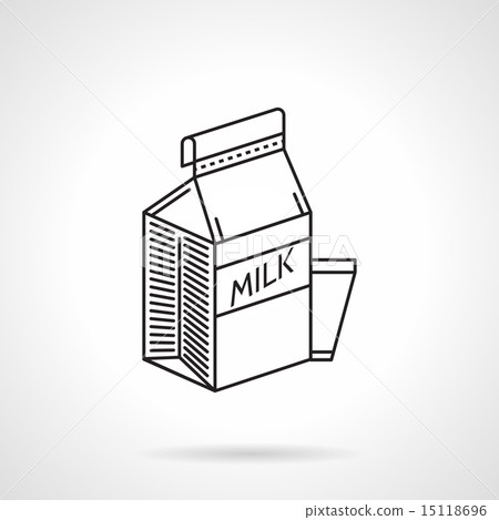 Milk carton black line vector icon - Stock Illustration [15118696] - PIXTA
