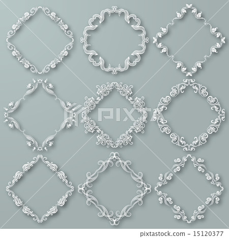 Set of white vector frames - Stock Illustration [15120377] - PIXTA