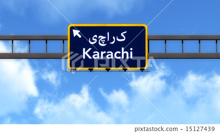 Karachi Pakistan Highway Road Sign - Stock Illustration [15127439] - PIXTA
