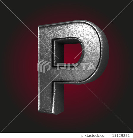 p metal letter - Stock Illustration [15129221] - PIXTA