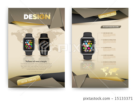 Abstract Vector Brochure Template with smart watch - Stock Illustration ...