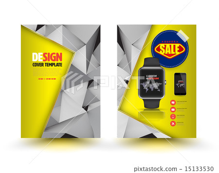 brochure template design with smart watch. - Stock Illustration ...