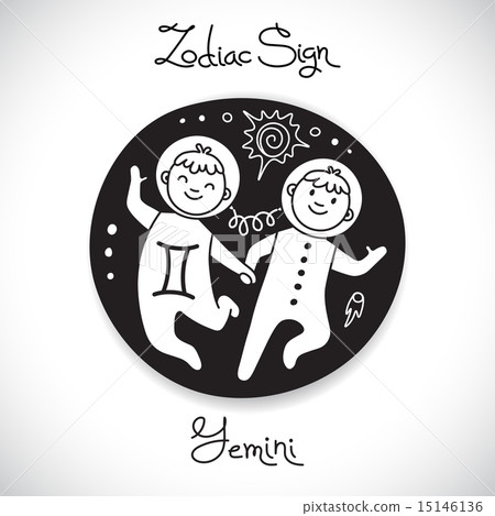Gemini zodiac sign of horoscope circle emblem... - Stock Illustration ...