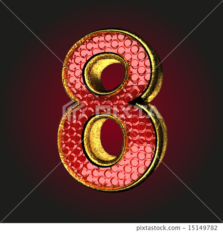 8 red letter with gold - Stock Illustration [15149782] - PIXTA