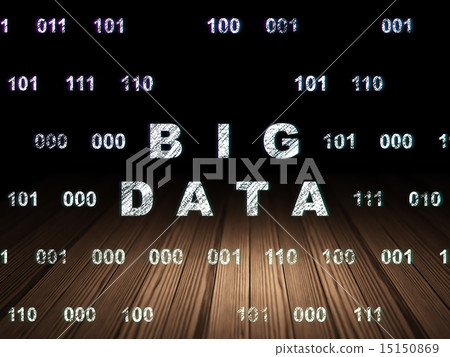 Data concept: Big Data in grunge dark room - Stock Illustration ...