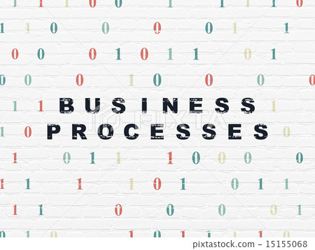 Business concept: Business Processes on wall... - Stock Illustration ...