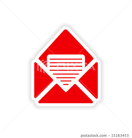 icon sticker realistic design on paper email - Stock Illustration ...