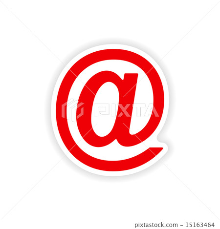 icon sticker realistic design on paper email icon - Stock Illustration ...