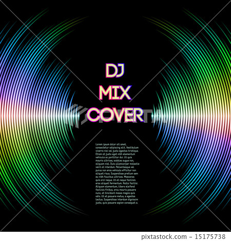 Music cover with waveform as a vinyl grooves - Stock Illustration ...