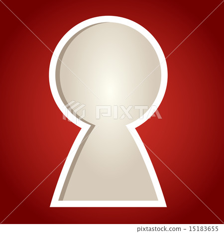 Paper cut frame stylized as key hole.-插圖素材 [15183655] - PIXTA圖庫