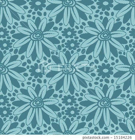 Blue flower lace seamless pattern. - Stock Illustration [15184226] - PIXTA