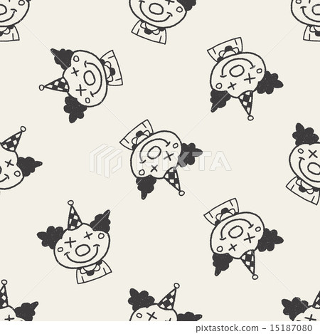doodle clown seamless pattern background - Stock Illustration [15187080 ...