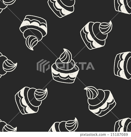 doodle cake seamless pattern background - Stock Illustration [15187089 ...