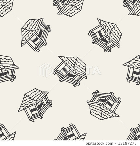 Doodle House seamless pattern background - Stock Illustration [15187273 ...