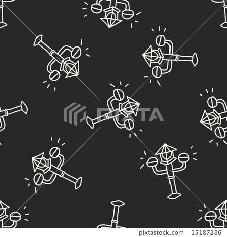 Doodle Streetlights seamless pattern background - Stock Illustration ...
