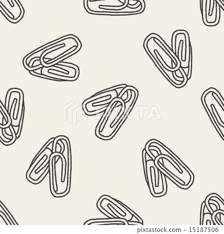 Doodle Paperclip seamless pattern background - Stock Illustration ...