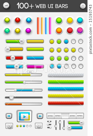 big collection of web ui elements. vector... - Stock Illustration ...
