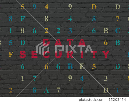 Privacy concept: Data Security on wall background - Stock Illustration ...