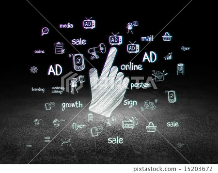 Marketing concept: Mouse Cursor in grunge dark... - Stock Illustration ...