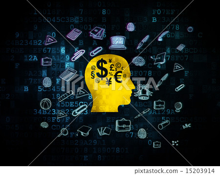 Education concept: Head on Digital background - Stock Illustration ...