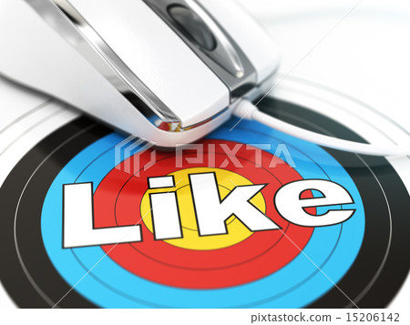 Like concept. Mouse on the target with text. - Stock Illustration ...