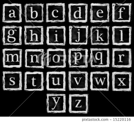 alphabet metal stamp small letters white - Stock Illustration [15220116 ...