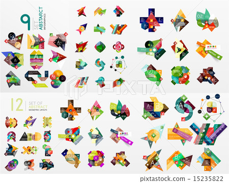 Set of abstract paper elements, infographics... - Stock Illustration ...