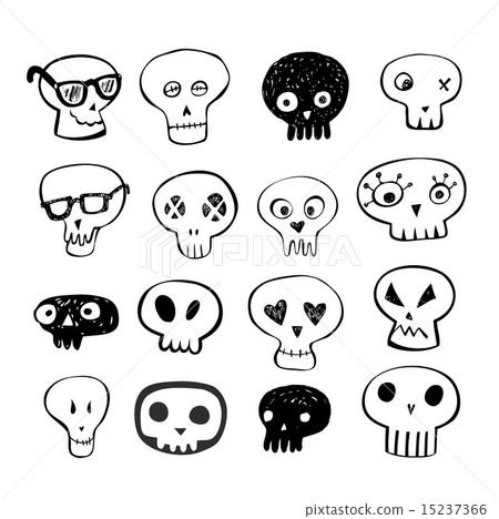 Skulls doodles vector set - Stock Illustration [15237366] - PIXTA