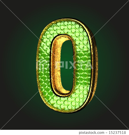 0 green letter with gold - Stock Illustration [15237518] - PIXTA