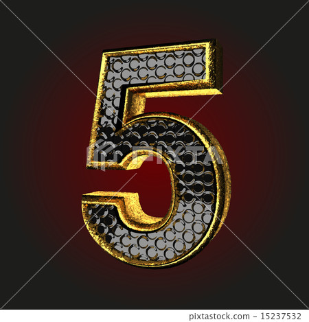 5 black letter with gold - Stock Illustration [15237532] - PIXTA