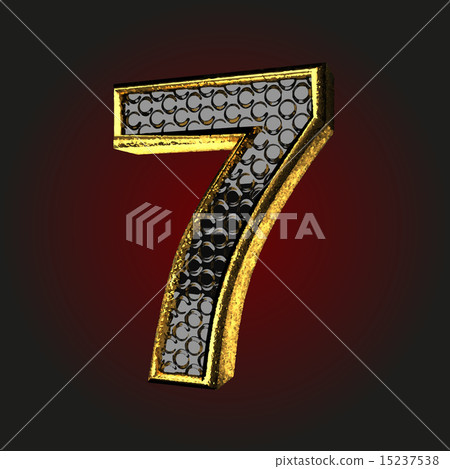 7 black letter with gold - Stock Illustration [15237538] - PIXTA