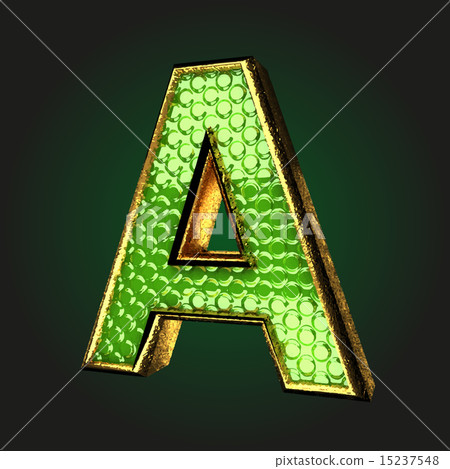 a green letter with gold - Stock Illustration [15237548] - PIXTA