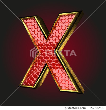 x red letter with gold - Stock Illustration [15238246] - PIXTA