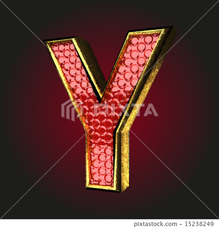 y red letter with gold - Stock Illustration [15238249] - PIXTA