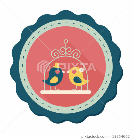 wedding bird flat icon with long shadow,eps10 - Stock Illustration ...