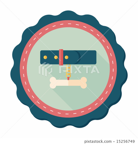 Pet dog chains flat icon with long shadow,eps10 - Stock Illustration ...