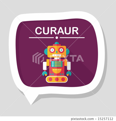 robot concept flat icon with long shadow,eps10 - Stock Illustration ...