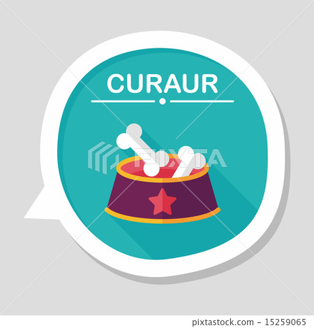 pet bone flat icon with long shadow,eps10 - Stock Illustration ...
