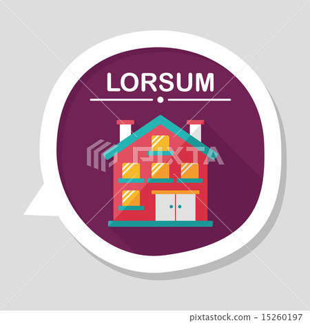 Building apartment flat icon with long... - Stock Illustration ...