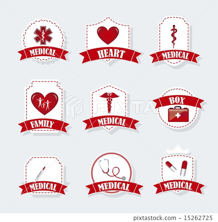medical labels over gray background vector... - Stock Illustration ...