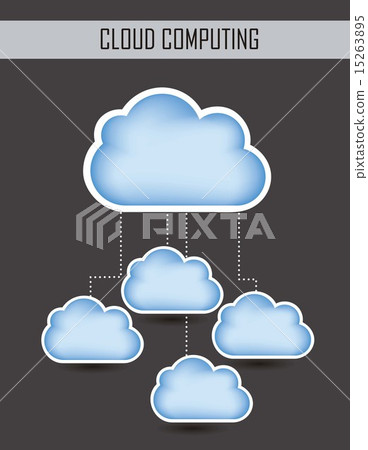 blue cloud computing over gray background... - Stock Illustration ...