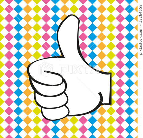good hand cartoon over cute rhombus background... - Stock Illustration ...
