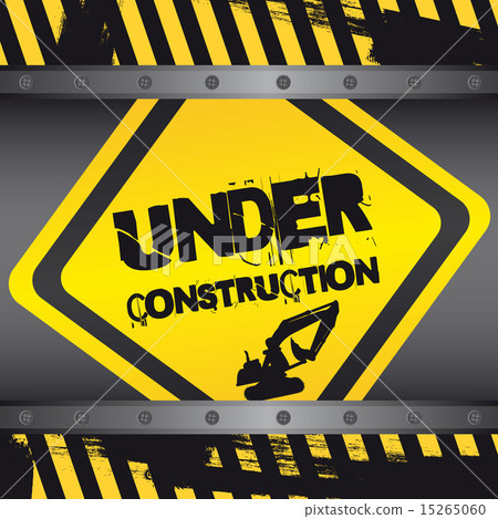 under construction sign with frames background... - Stock Illustration ...