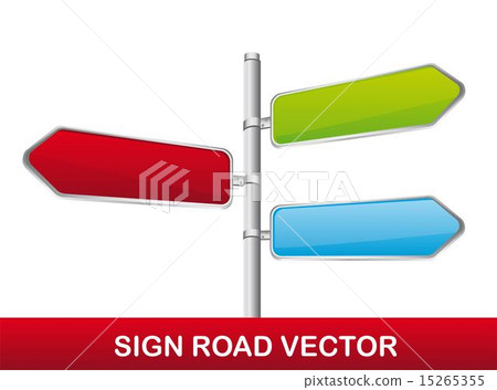 colorful road sign isolated over white... - Stock Illustration ...