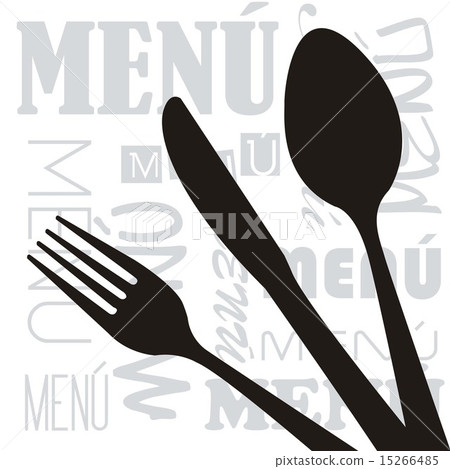menu with silhouette cutlery background vector... - Stock Illustration ...