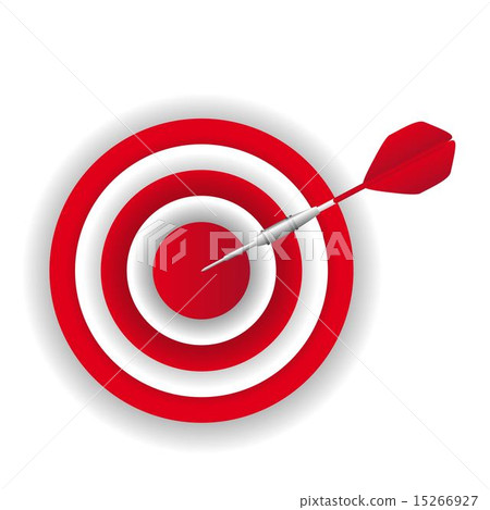 red dart over dartboard over white background... - Stock Illustration ...